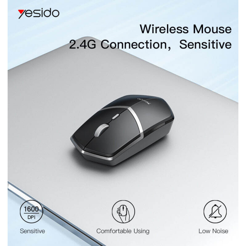 Buy Yesido KB16 2.4G Wireless Photoelectric Mouse 4 Key Ergonomic Mouse ...