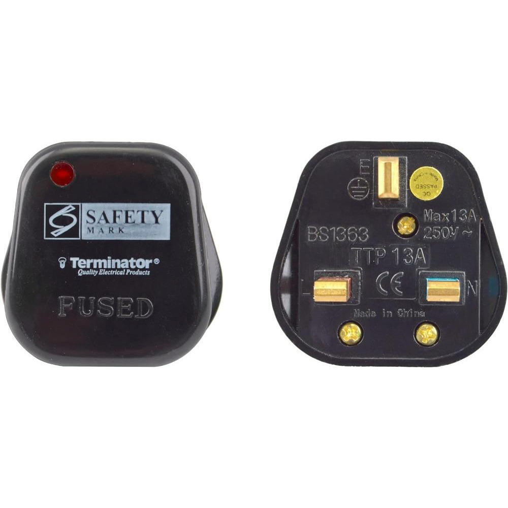Buy Terminator Plug With Fited 13A Fuse 3 Pin Flat With Light Ttp-13Abb ...